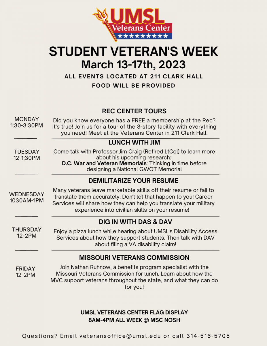 UMSL Veterans Center celebrates Student Veteran’s Week - UMSL Daily
