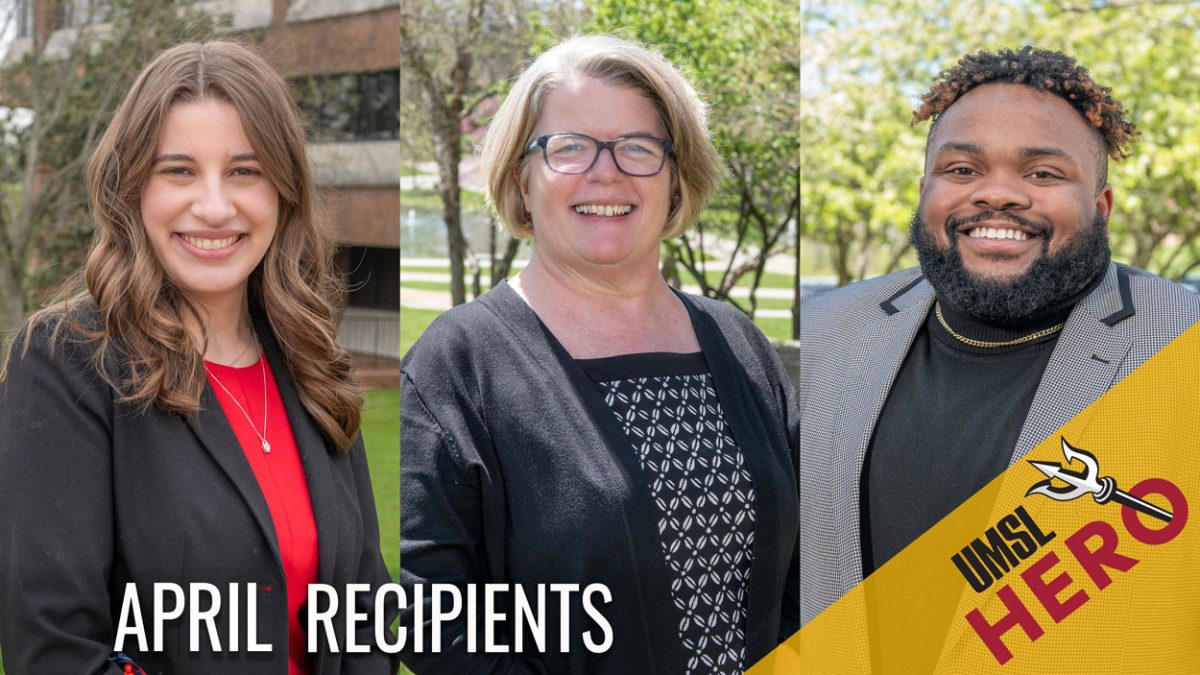 Lauren Stumpf, Ann Kauffman and Elijah McCoy receive UMSL Hero Awards - UMSL Daily